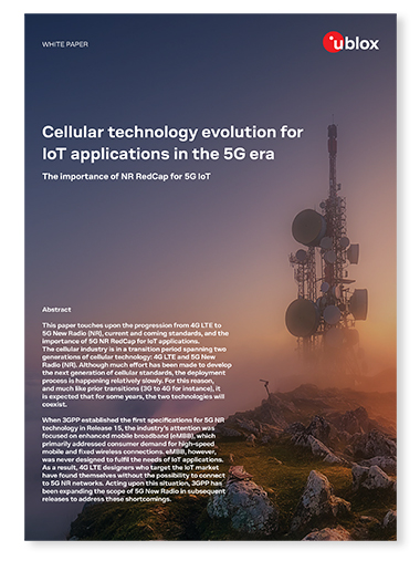 Cellular technology evolution for IoT applications in the 5G era