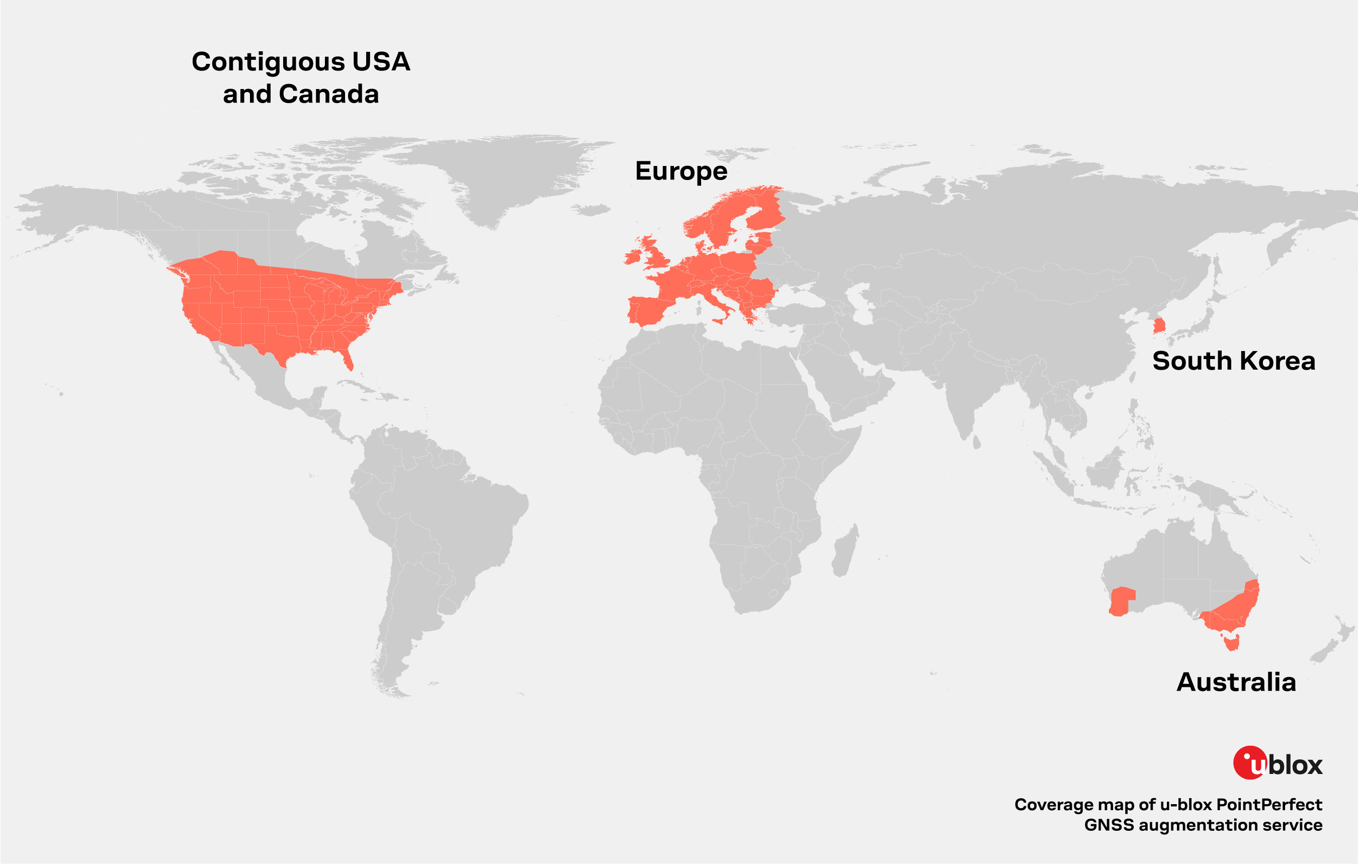 PointPerfect service coverage | u-blox